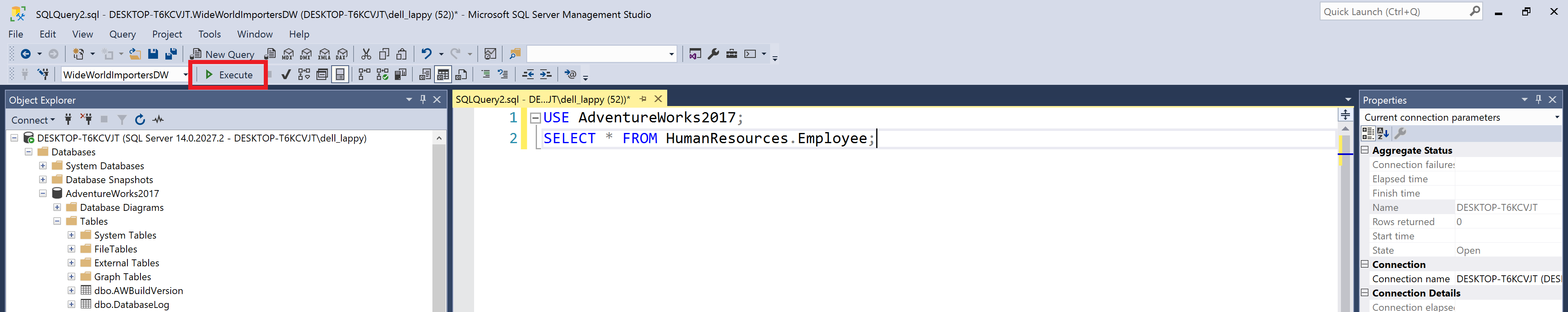 AW-1: Obtaining, Loading and Querying Adventure Works Database